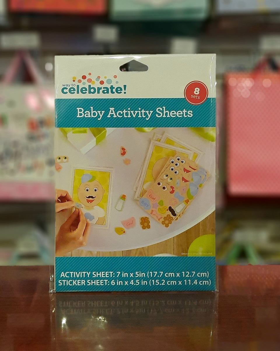 Baby Activity Sheets 8 set| Twinkle Star Baby & Party Store
